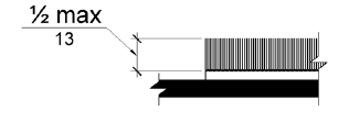 Carpet is shown in cross section with a pile height of 1/2 inch (13 mm ...